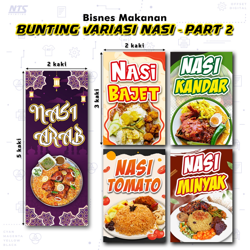 READY DESIGN PART 2 BUNTING NASI ARAB/ NASI BAJET/ NASI KANDAR/ NASI ...