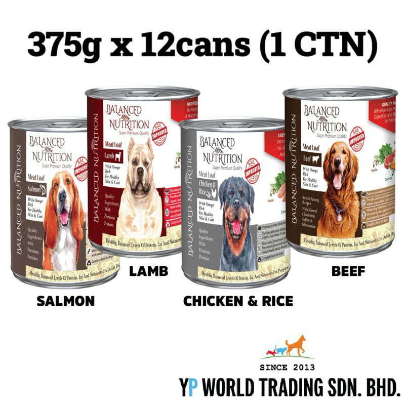 Balanced Nutrition Dog Canned Food 375g x 12cans (1 CTN) | Shopee Malaysia