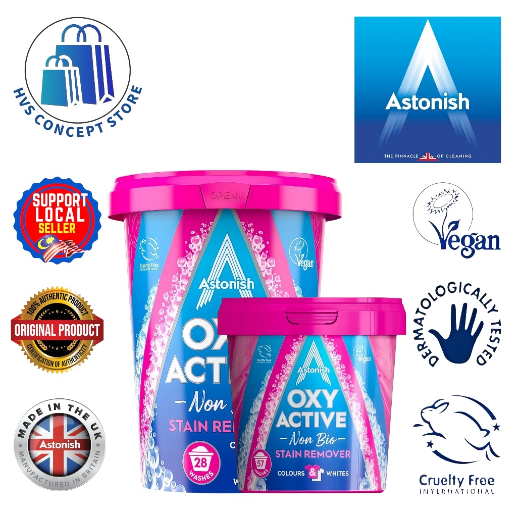 ASTONISH OXY ACTIVE NON-BIO STAIN REMOVER (825G & 1.65KG) | Shopee Malaysia