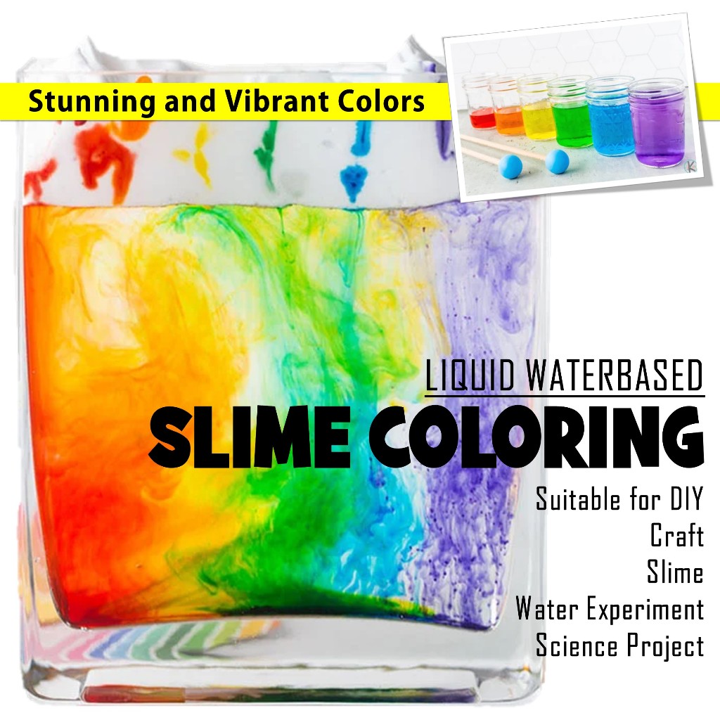 SLIME COLORING (5/30ML) SUITABLE FOR DIY COLORING CLAY SCIENCE PROJECT ...
