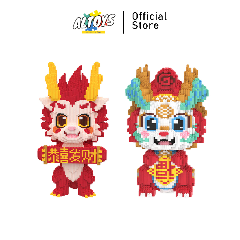 ALToys® Chinese Dragon Gong Xi Fa Chai & Fu Building Block | Shopee ...