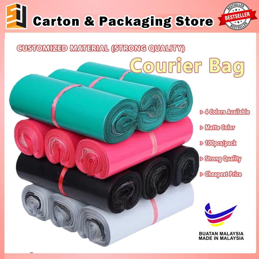 100pcs Courier Flyer Plastic Bag Pocket / Poslaju Mailing Bag / Beg ...