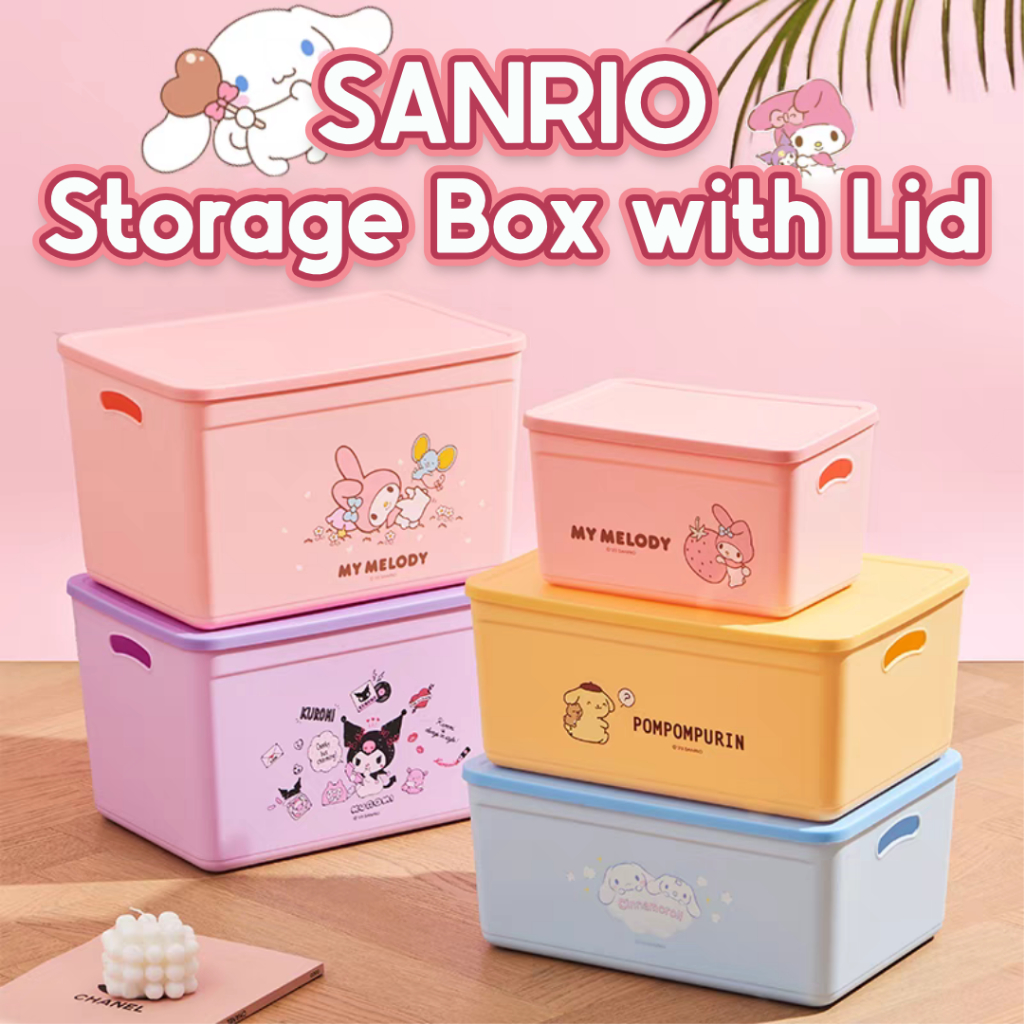 SANRIO Aesthetic Storage Box with Lid 三丽鸥多功能收纳盒带盖 | Shopee Malaysia