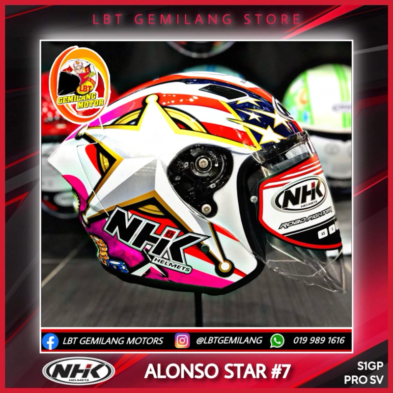 NHK Helmets S1GP PRO SV [ALONSO STAR #7] | Shopee Malaysia