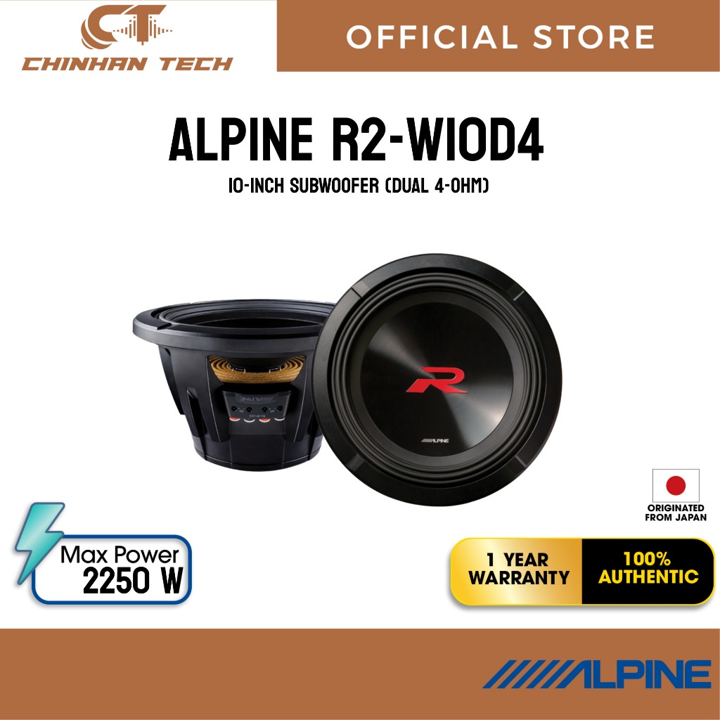ALPINE R2-W10D4 10-INCH SUBWOOFER (DUAL 4-Ohm) | Shopee Malaysia