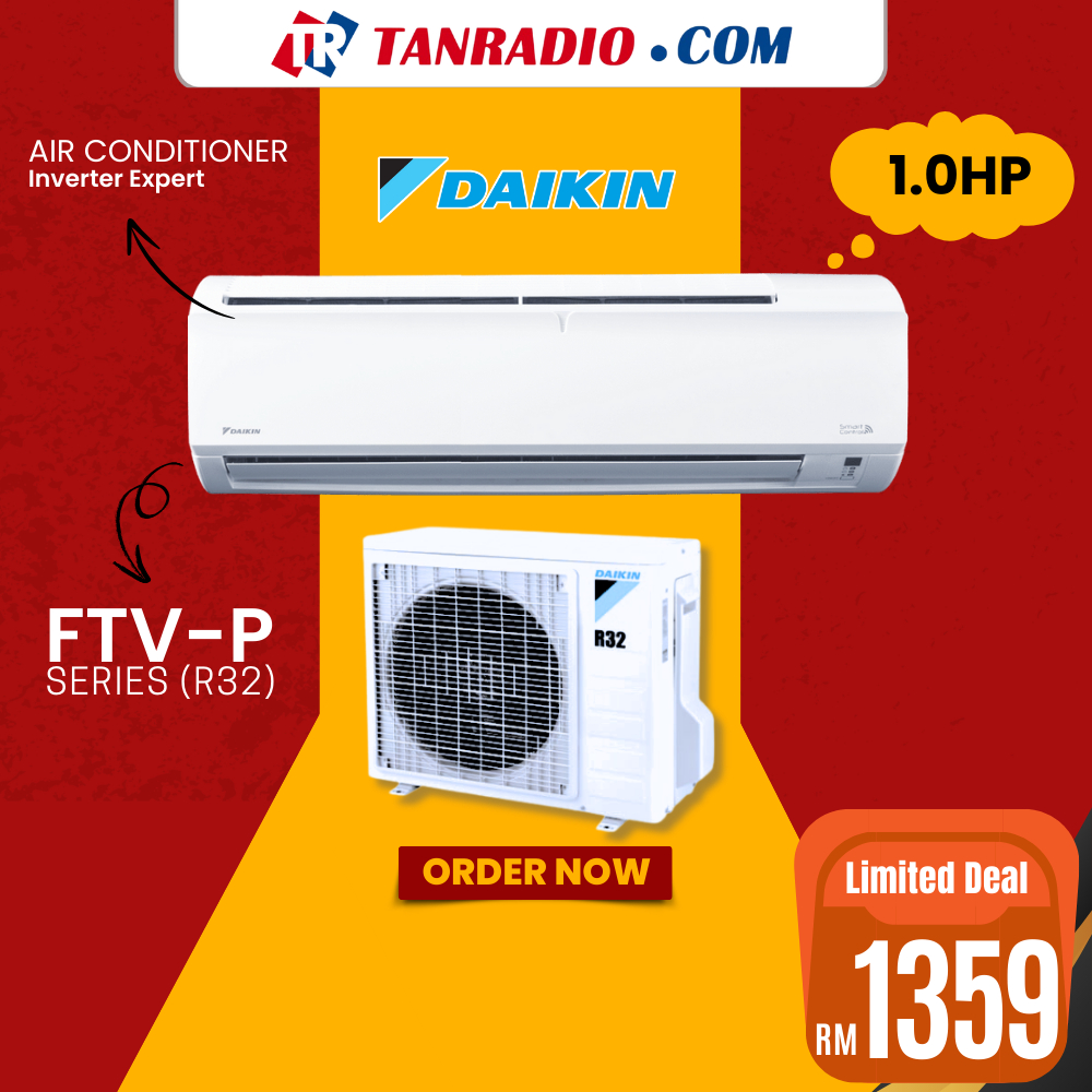DAIKIN Air Cond Non Inverter R32 Air Conditioner 1HP/1.5HP/2.0HP/2.5HP ...