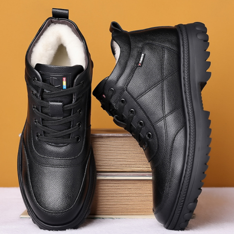 Men's Shoes Cotton Shoes High Top Winter With Added Fleece Thick And ...