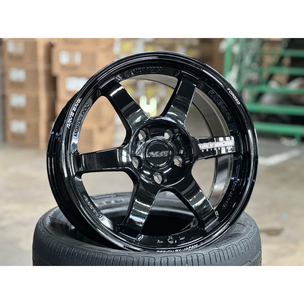 NEW 17X8.5J AOW TE37 Rim (set of 4) Black 5X114.3 for Civic Camry ...