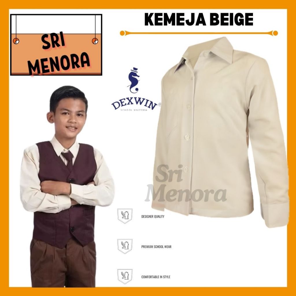 BAJU KEMEJA SEKOLAH BEIGE / BAJU SEKOLAH MRSM BEIGE / BAJU SEKOLAH ...