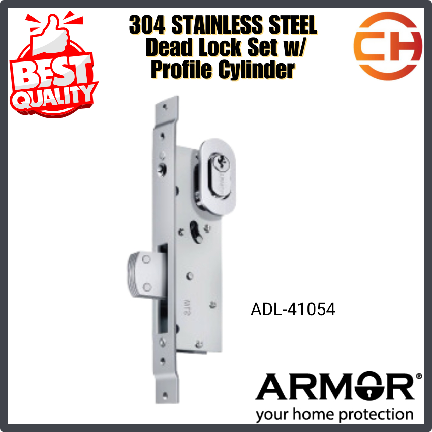 ARMOR Stainless Steel Deadlock Set with Profile Cylinder Mortise Lock (ADL-41054/D/S) | Shopee ...