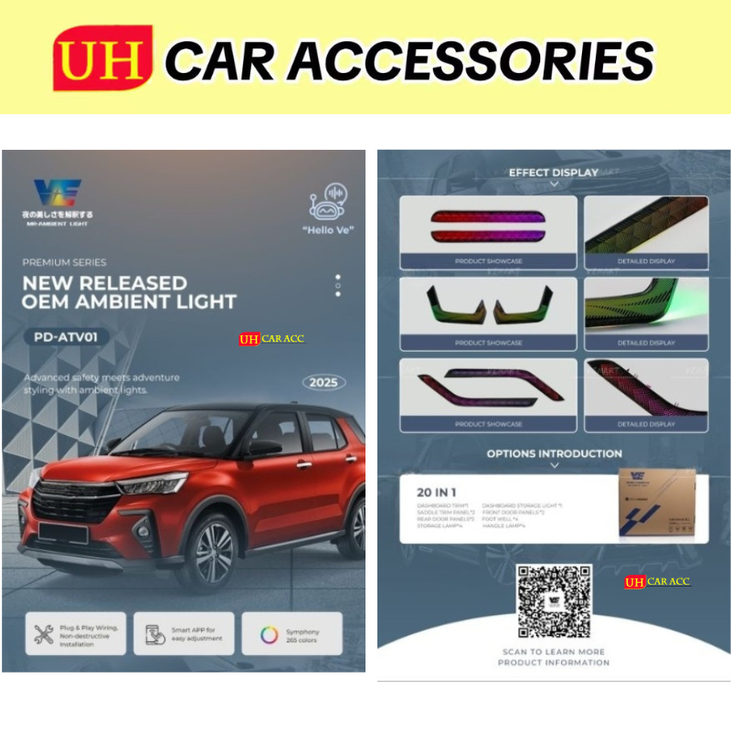 PERODUA ATIVA OEM LED INTERIOR AMBIENT LIGHT LAMP LED LIGHTS | Shopee ...