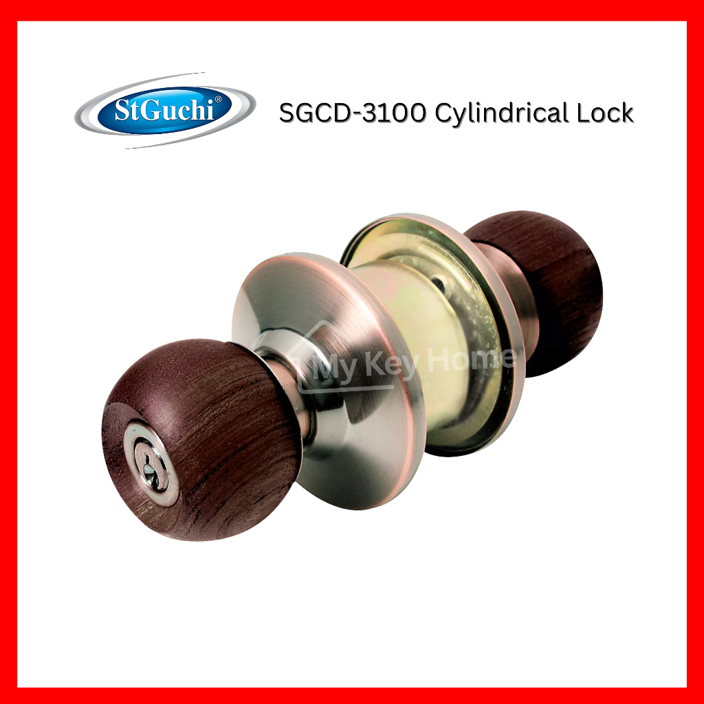 St Guchi SGCD-3100 Cylindrical Door Knob Lock Set SUS304 Stainless ...