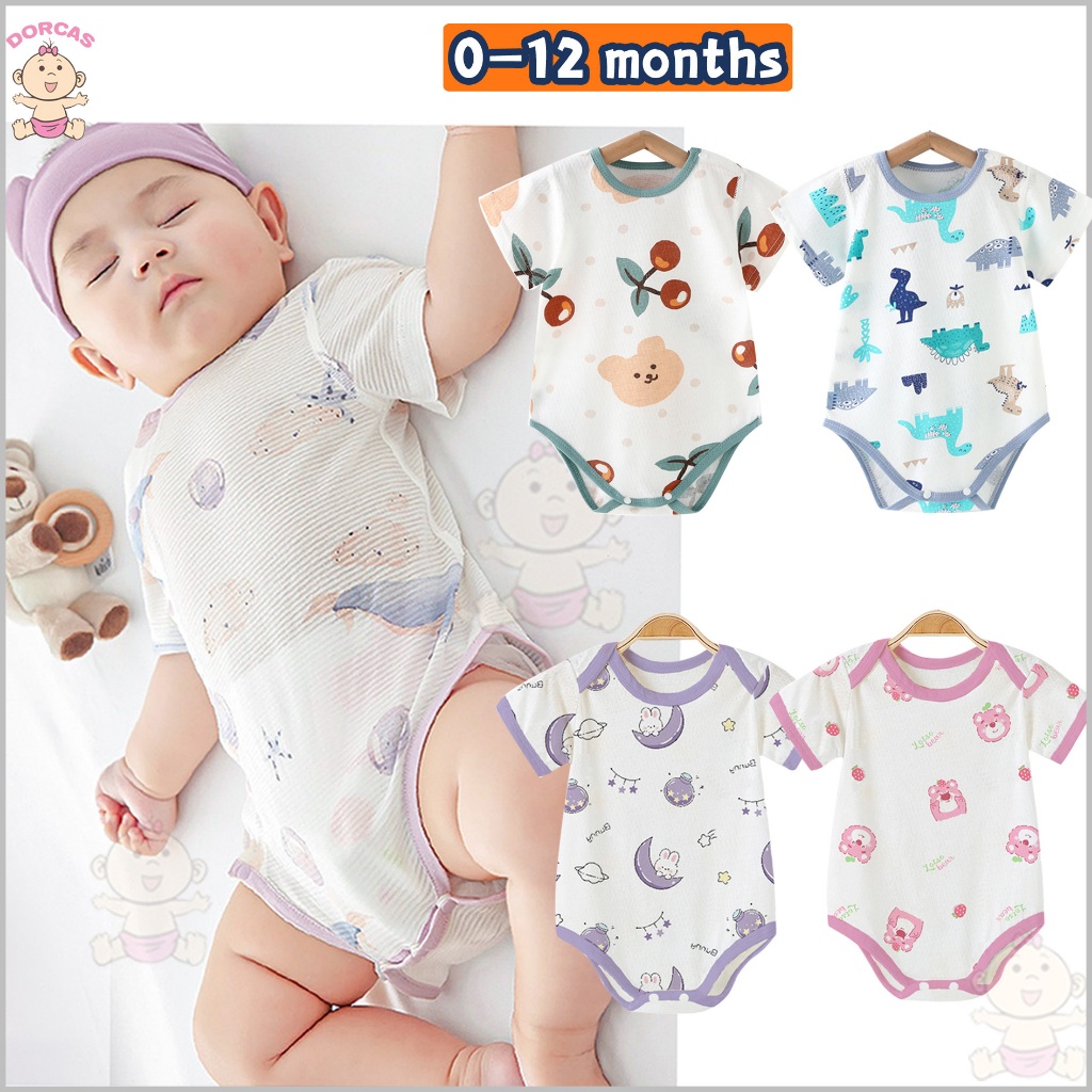 👶[0-18 Mths]👶Newborn Baby Romper Baju Bayi Infant Short Sleeve Rompers ...