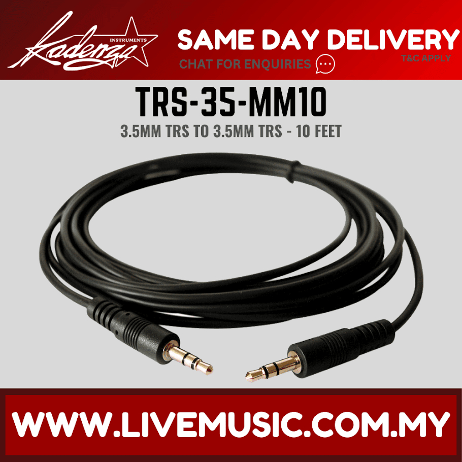 Kadenza TRS35MM10 TRS 3.5 mm to TRS 3.5 mm Audio AUX Connector Cable - 3 Meter (LMC) | Shopee ...