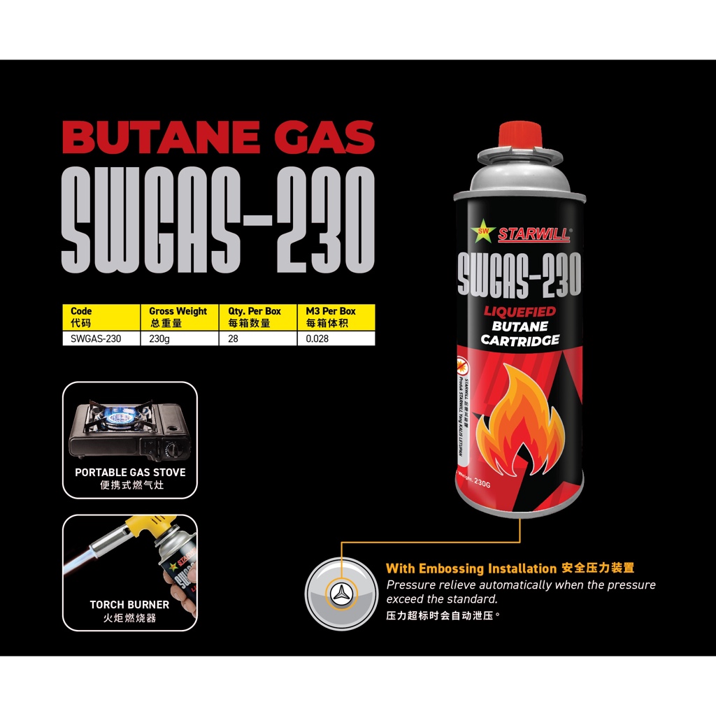 Starwill Butane Gas Cartridge Portable Butane Gas Stove Outdoor Camping ...