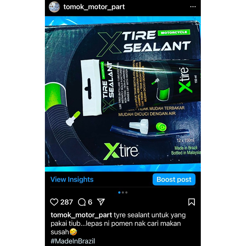 X SEALANT TUBELESS GUM TUBE LESS TAYAR SEALANT GAM TAYAR TUBE LESS ...