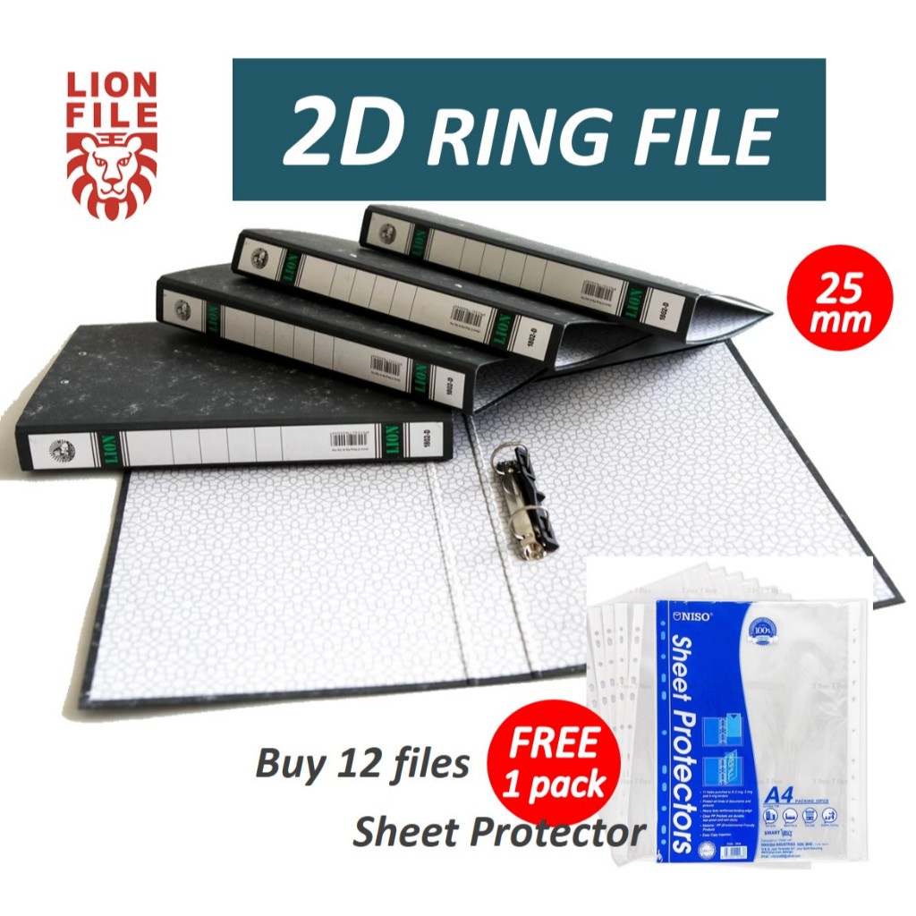 Lion File 2D Ring File 25mm 1'' F4 1801D Fail Kulit Keras FOC Lion ...