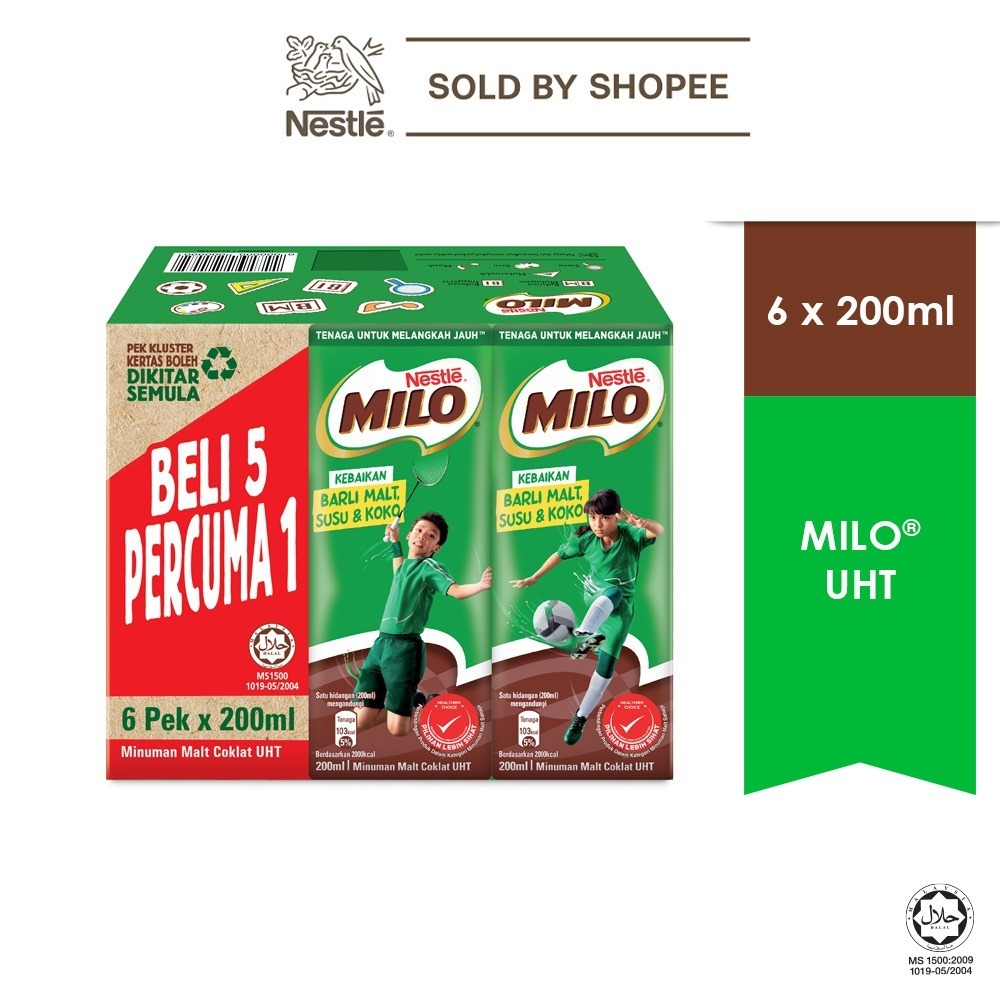 NESTLE Milo Activ-Go UHT Promo Pack 200ml x 6s (Halal) | Shopee Malaysia
