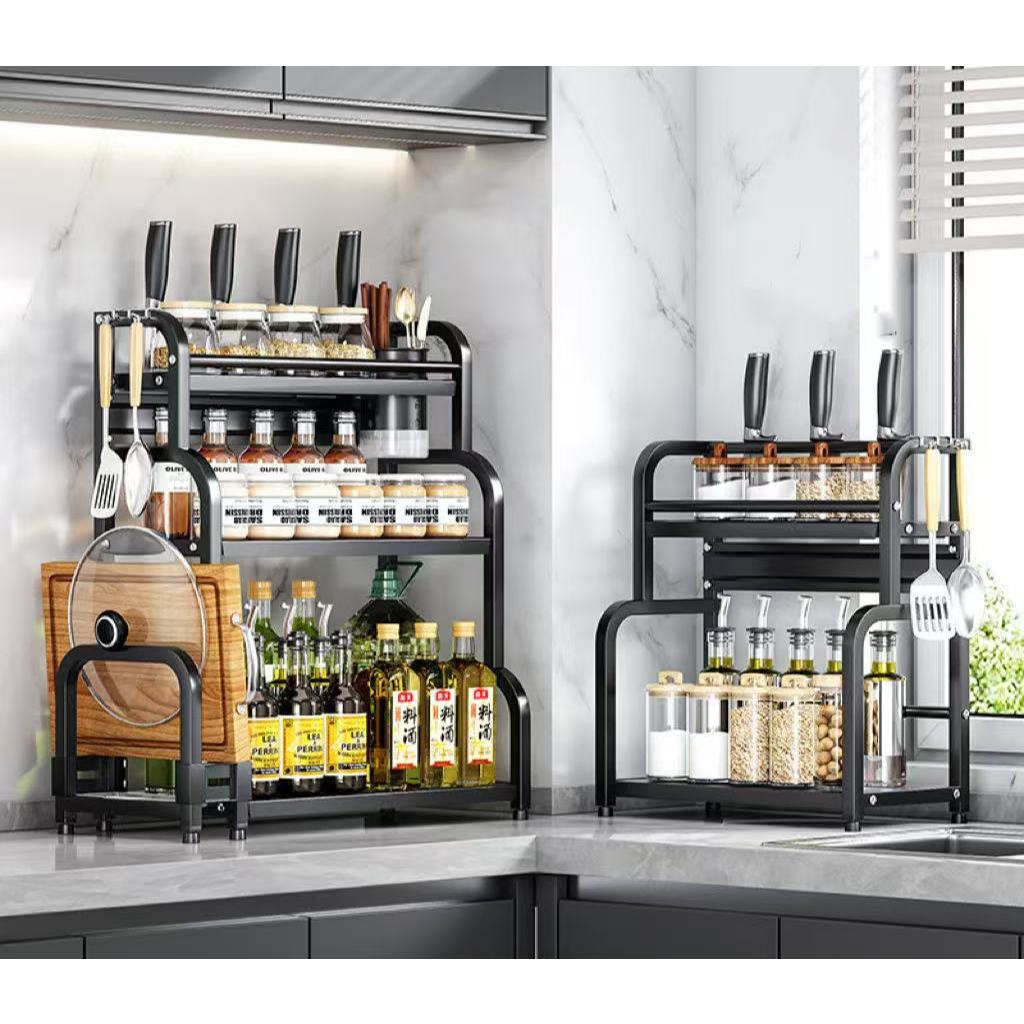 Stainless Steel Seasoning Storage Kitchen Rack Condiment Rack 2 Layer ...
