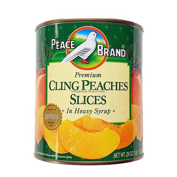 PEACE BRAND CLING PEACHES HALVES 822G / Sweet & Tender Peaches in Heavy ...
