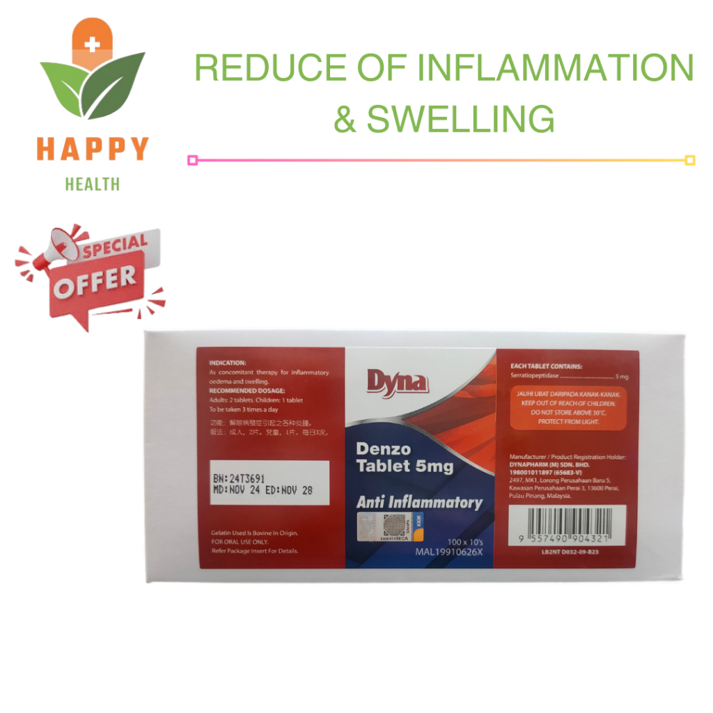 [ Exp 3/2029 ] Dyna Denzo 5MG Tablet ( 100 Strips X 10 Tablets ...