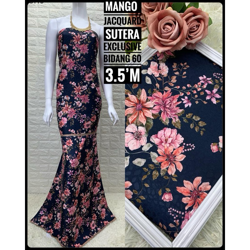 Kain Mango Sutera Jacquard Exclusive Bidang "60~3.5Meter | Shopee Malaysia