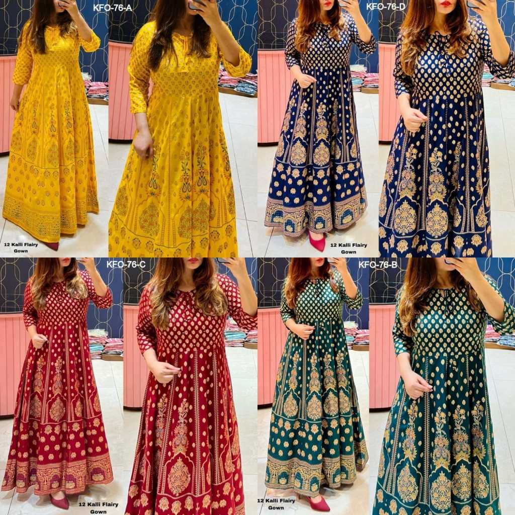 (XS TO 10XL) Trendy Rayon Gown with 4 colours KFO-76 | Shopee Malaysia