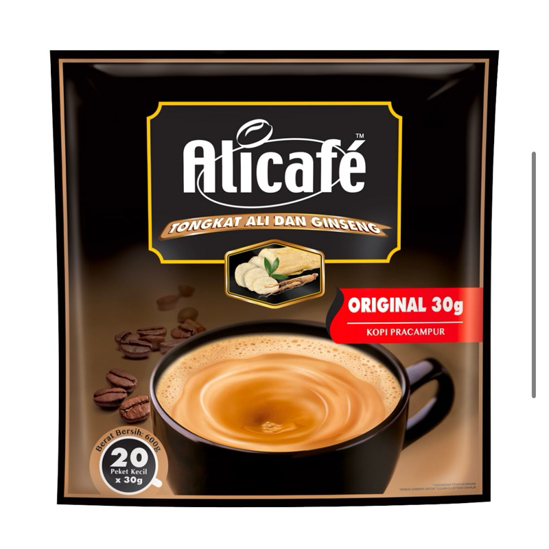 Ali Cafe Tongkat Ali & Ginseng Original 30g x 20 Paket Kecil | Shopee ...