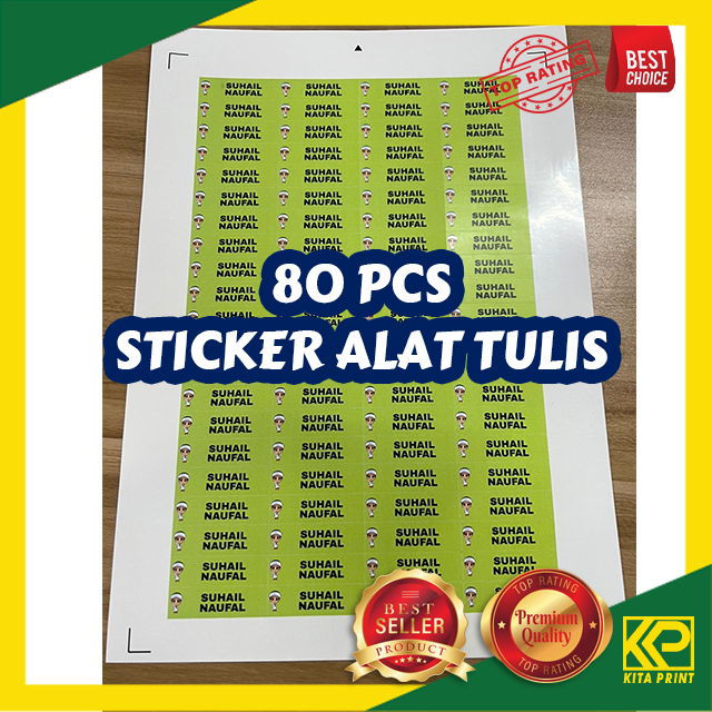 80pcs Sticker Alat Tulis anak sekolah rendah tadika kemas pasti ...