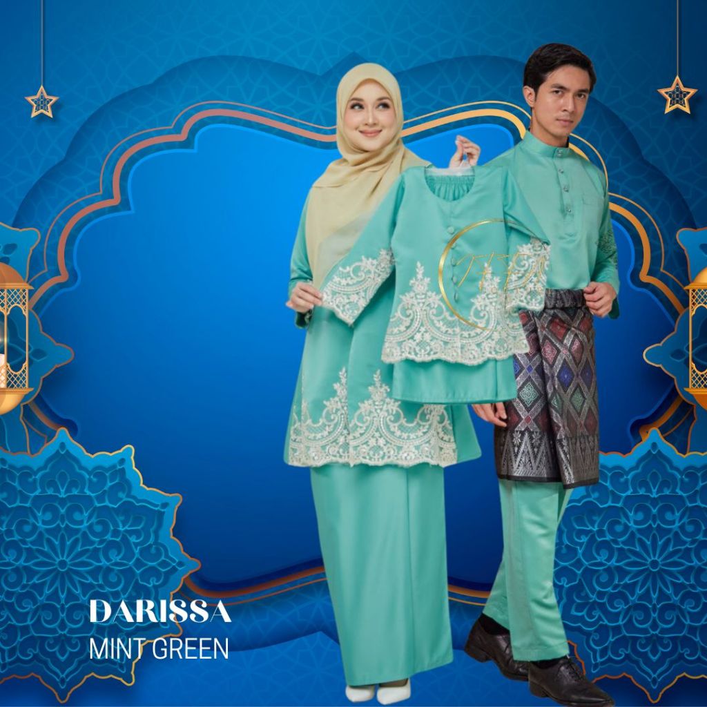 [MINT GREEN] Sedondon Family Set Darissa kebaya moden lace sequin ibu ...