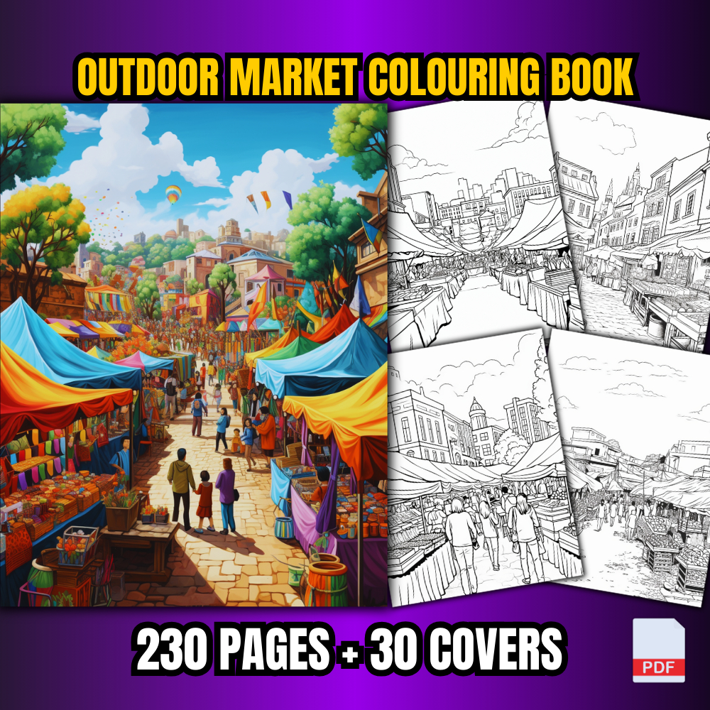 [PDF] 230 Pages Outdoor Market Colouring Book For Adults | Shopee Malaysia