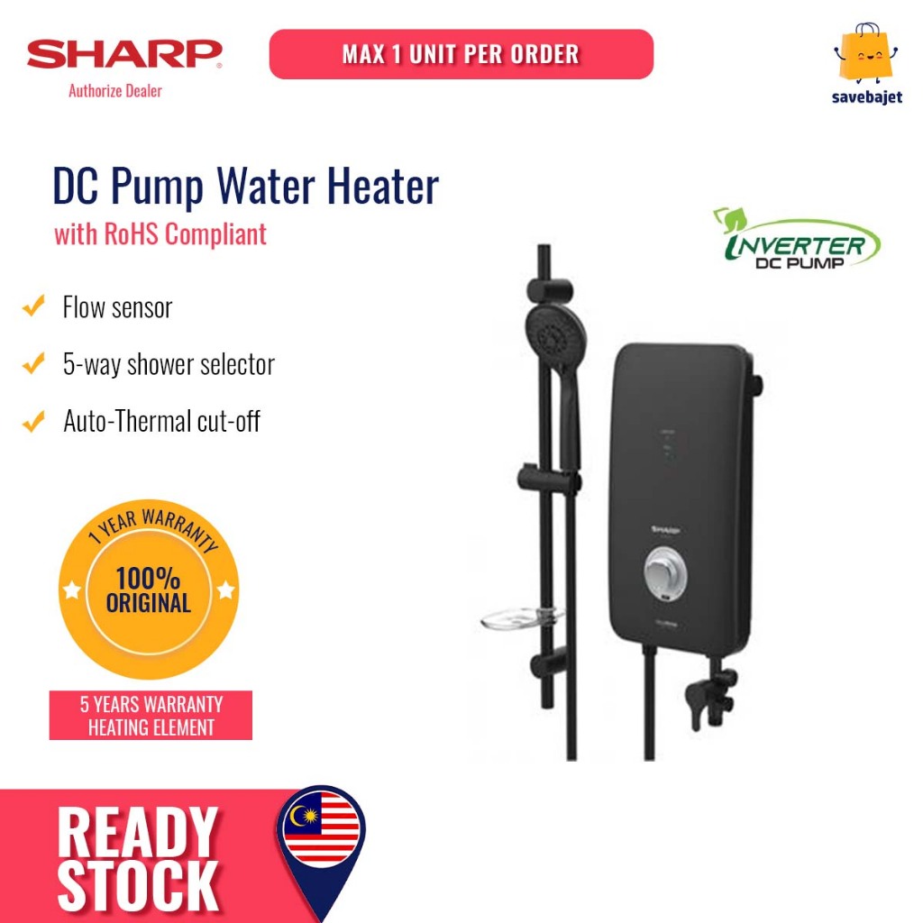 Sharp Pemanas Air Dengan Pam DC - Water Heater With DC Inventer Pump (Black) WHP315NMB | Shopee ...