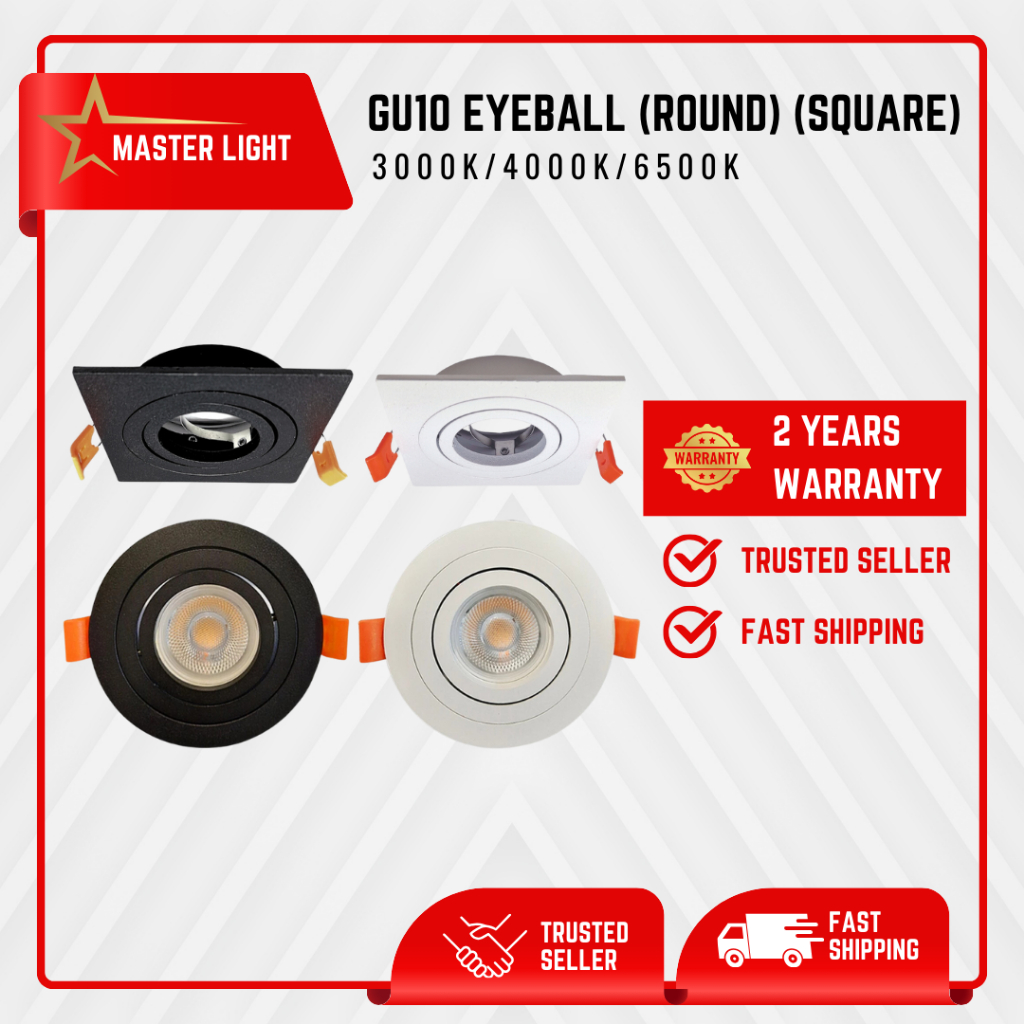 LED EYEBALL 8W RECESSED SPOTLIGHT DOWNLIGHT CASING LAMPU SILING CEILING ...