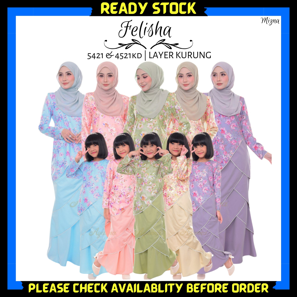 BAJU KURUNG LAYER FELISHA 4521 SEDONDON KIDS PLUS SIZE TUNANG DINNER ...