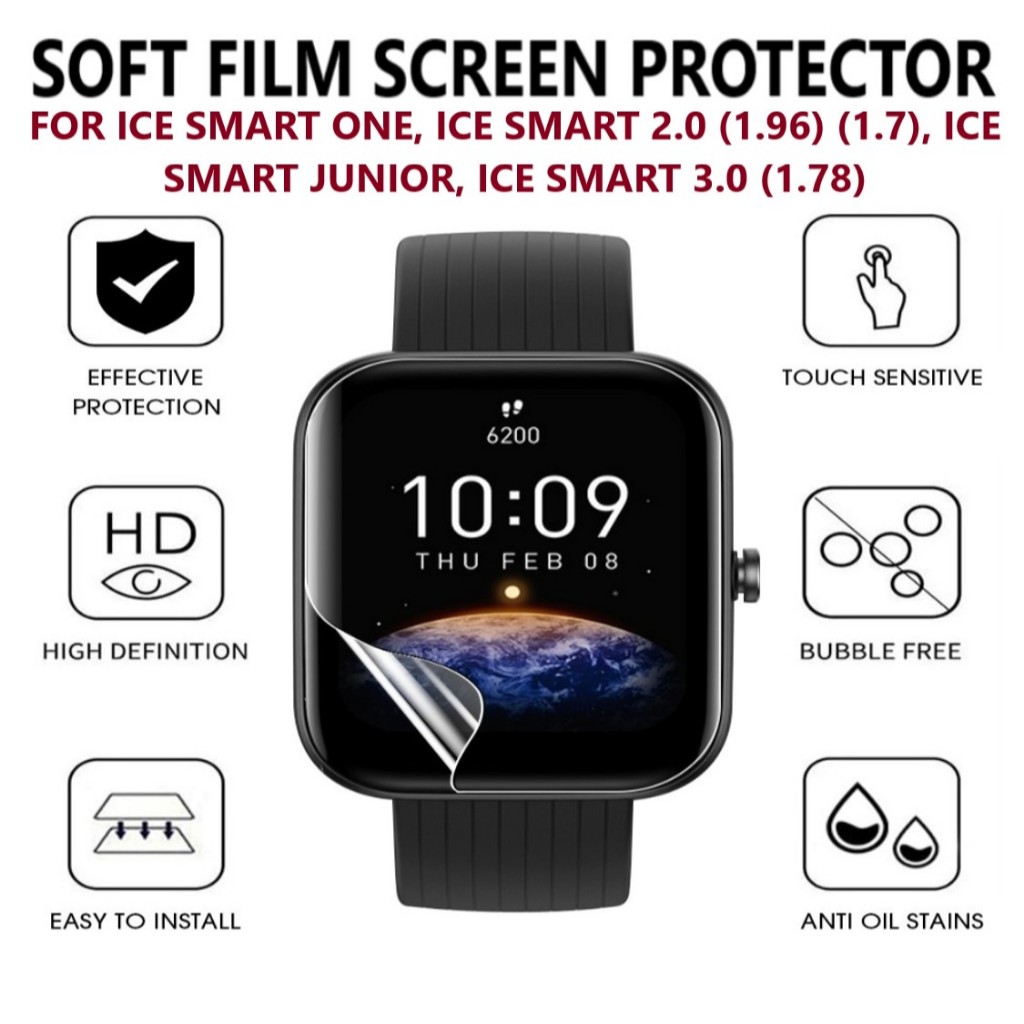 [Ready Stock] Soft Film Screen Protector for Ice Watch Smart Watch ...