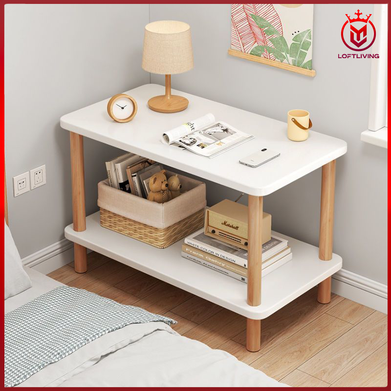 LOFT-Small Coffee Table Sofa Side Table Living Room Wooden Bed Side ...