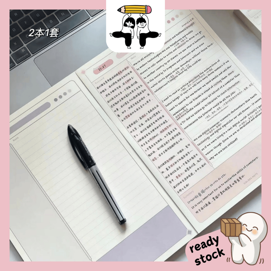 [buy 1 free 1] B5 Macaron Cornell Note Pad Paper Book Diary Journal ...