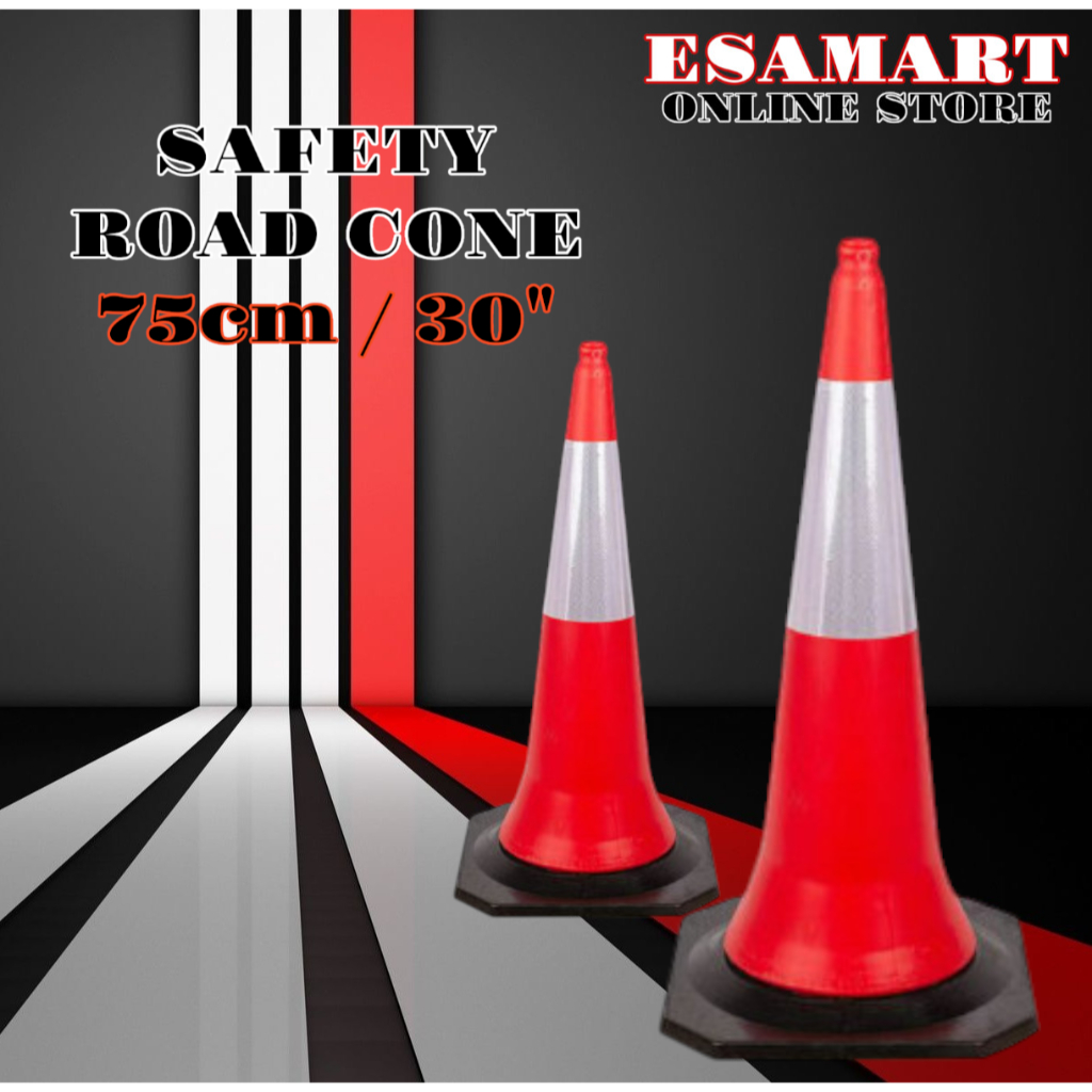 (10PC) 30”/75cm Safety Road Cone Traffic Cone PVC Reflective Sticker ...