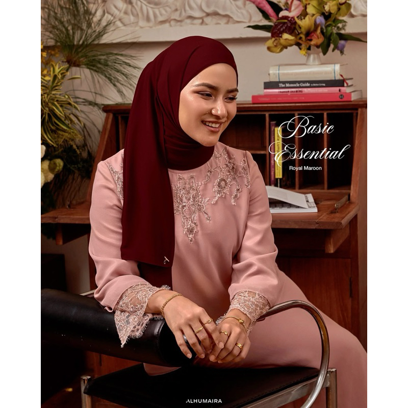 ALHUMAIRA BASIC ESSENTIAL PLAIN SHAWL Eid 2025 Edition | Shopee Malaysia