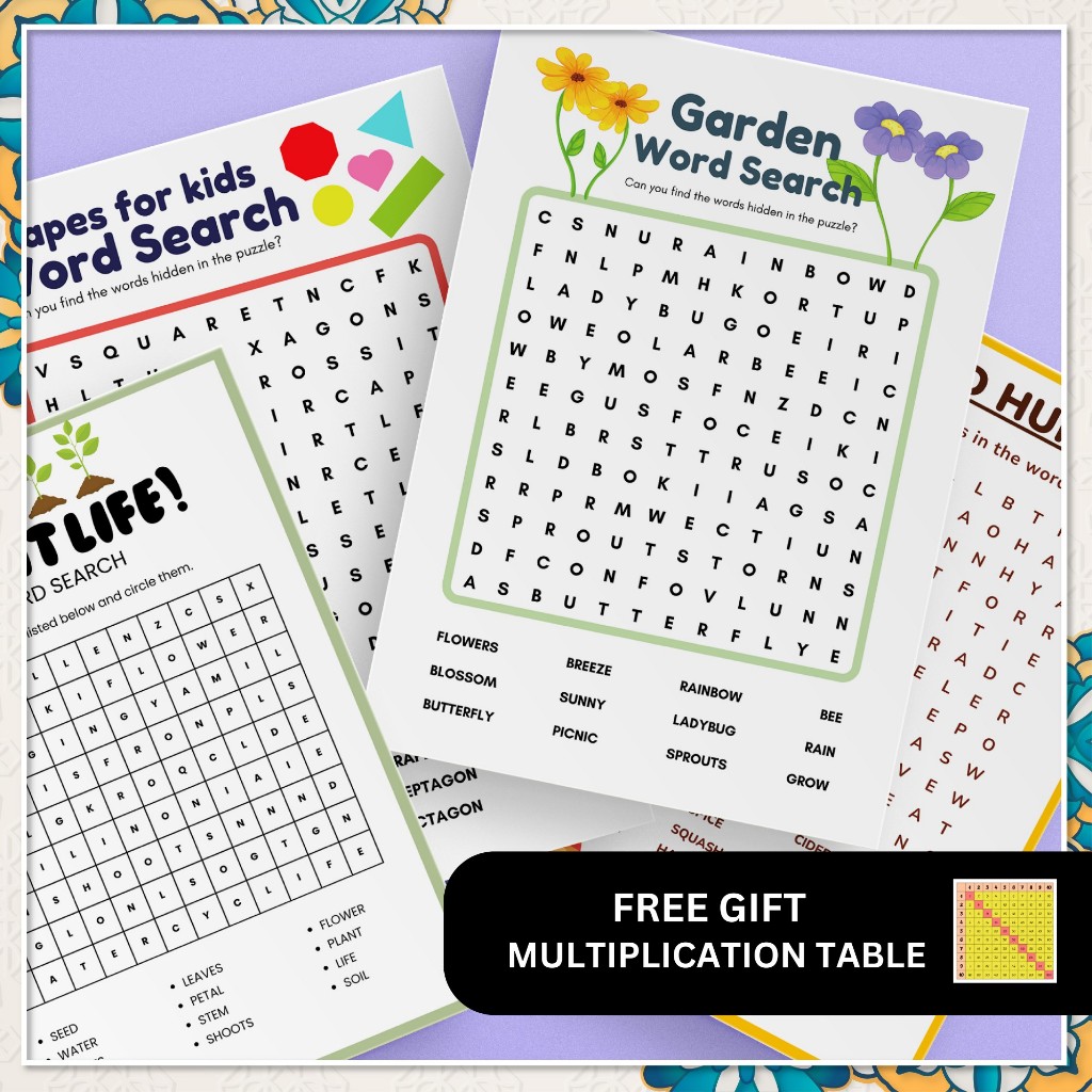 World Search for Kids Quiz Toys Mini Word Search Puzzle Birthday Party ...