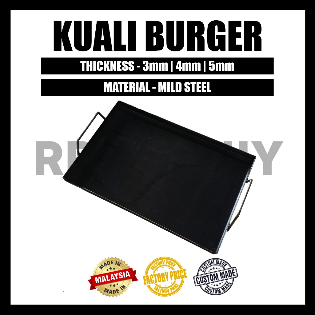 Hot Plate Pan Kuali Segi Empat Kuali Leper Burger Kuali Roti John, Otak ...