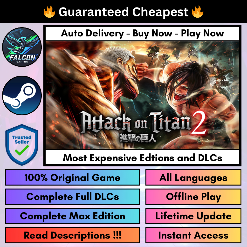 Attack on Titan 2 Steam AOT 2 [Auto Delivery] [Full DLC] [Steam Offline] PC Game Lifetime ...