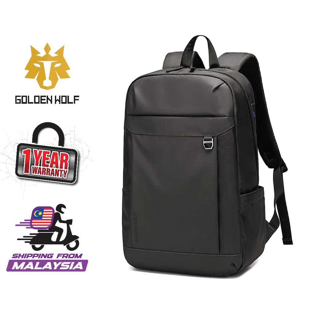 Golden Wolf Ignitez Ultra Light Travel USB Port Student Laptop Backpack ...