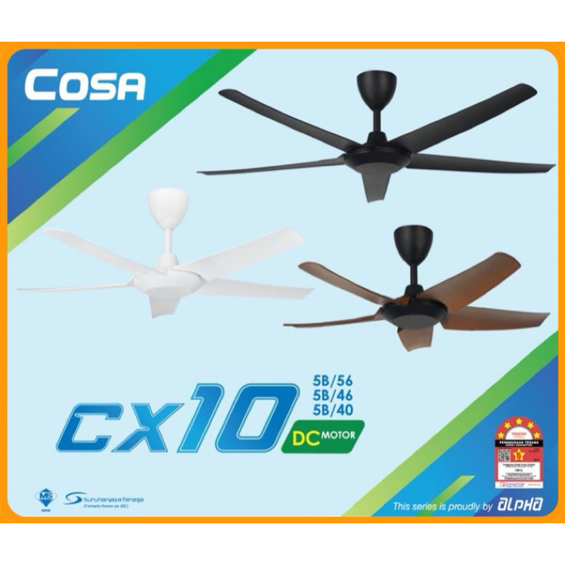Cosa by Alpha CX10 / 56"/ 46” / 40" DC Motor , 12 + 12 Speed Remote ...