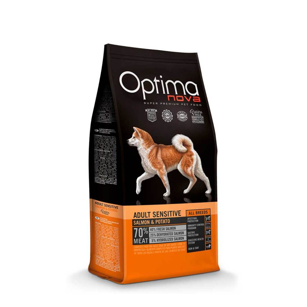 Optima Nova Dog Adult Sensitive - Salmon & Potato 12kg (Expiry Date: 30 ...