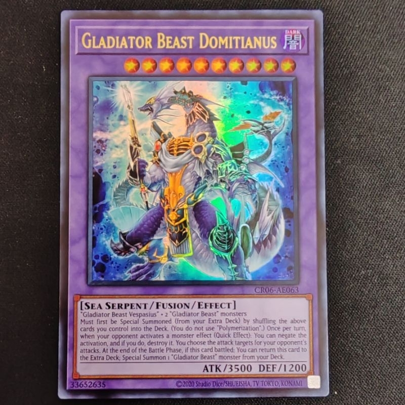 YUGIOH CR06-AE063 Gladiator Beast Domitianus[UR/SER] | Shopee Malaysia