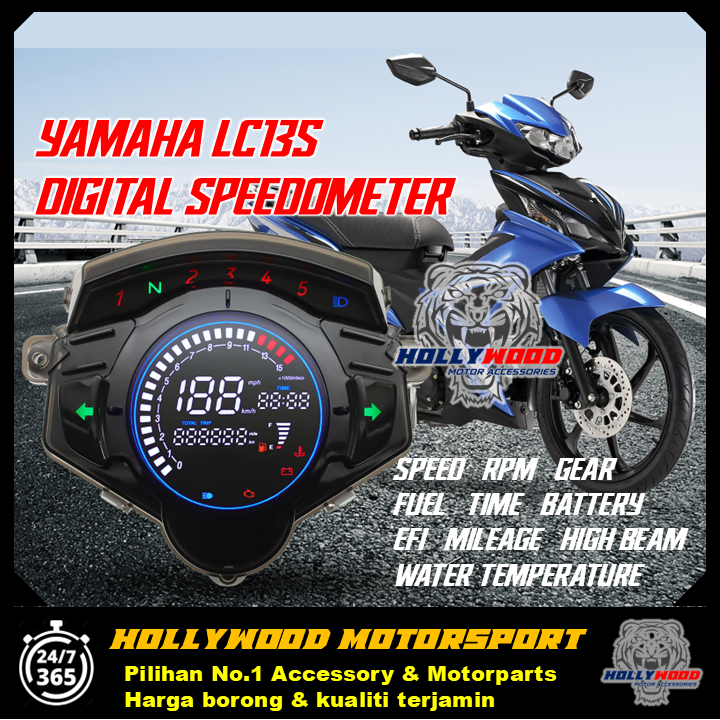 LC135 v2-v7 METER DIGITAL SPEEDOMETER LED WITH RPM GEAR FUEL TIME ...
