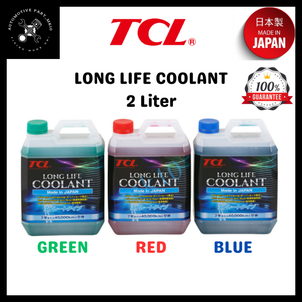 TCL Long Life Coolant 2 Litres/40,000km Red / Green / Blue (Made In ...