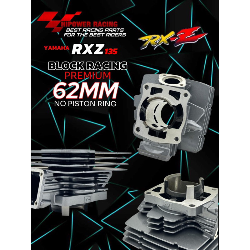 Yamaha RXZ 135 racing block blok 62mm 59mm hipower hi power hi-power ...