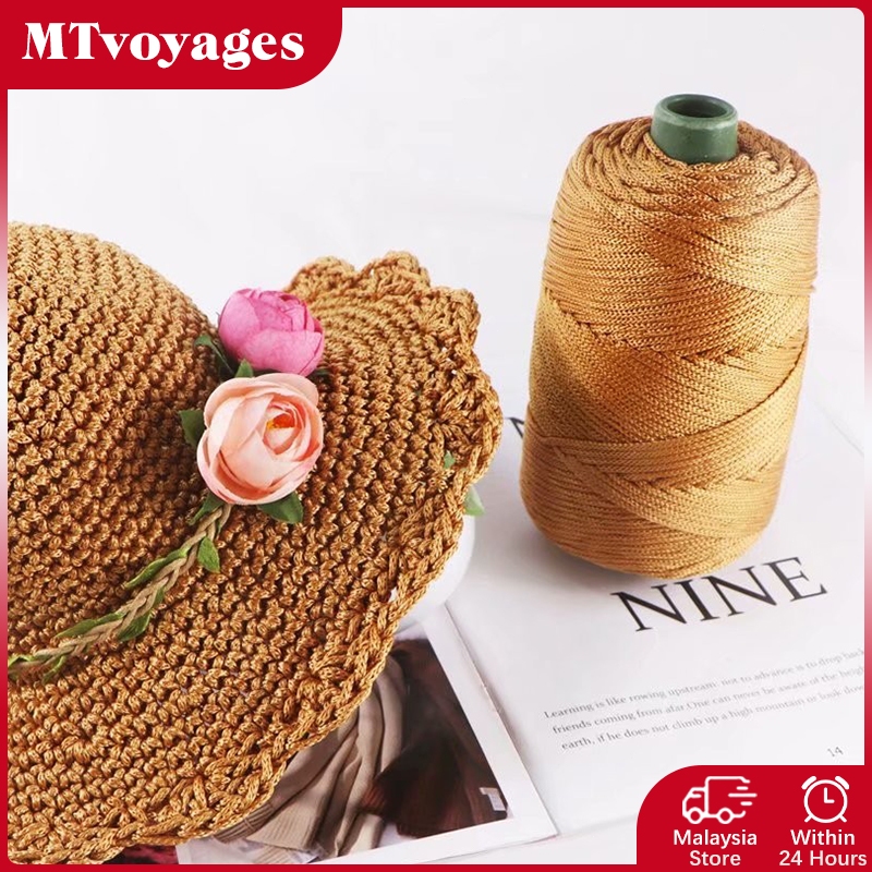 200M light thick ice silk thread hand-knit summer bright silk crochet ...